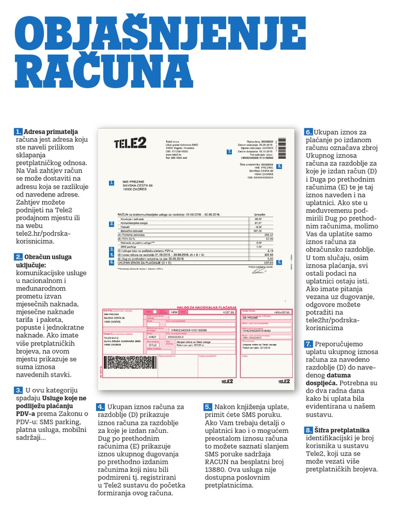 Objasnjenje Racuna | PDF
