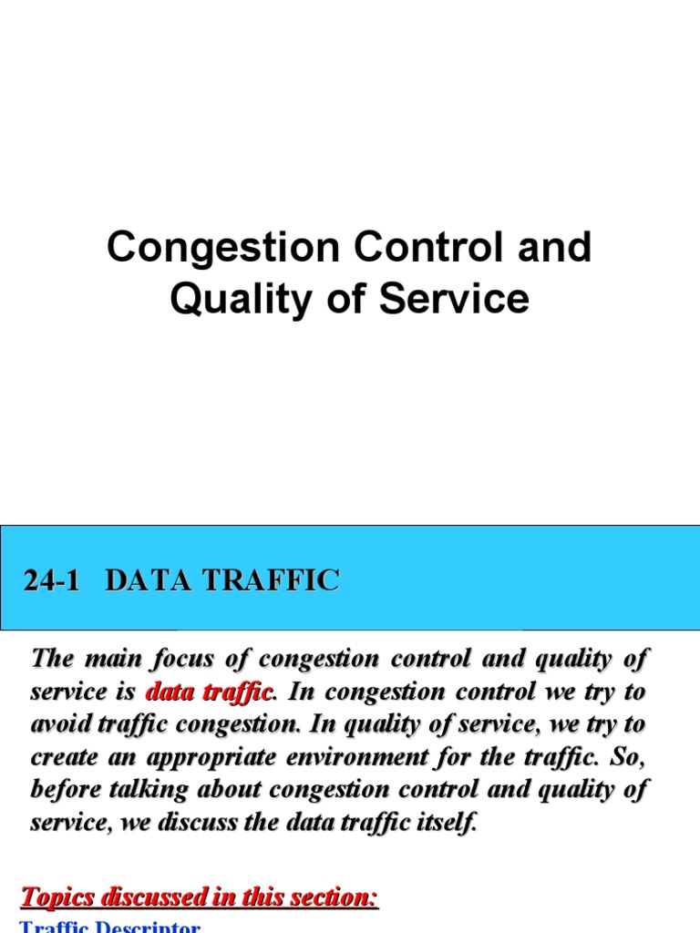Congestion Control and QoS Overview | PDF | Network Congestion ...