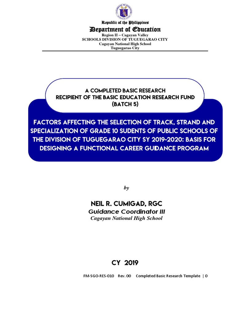 Factors Affecting The Selection of Track | PDF | Self Efficacy ...