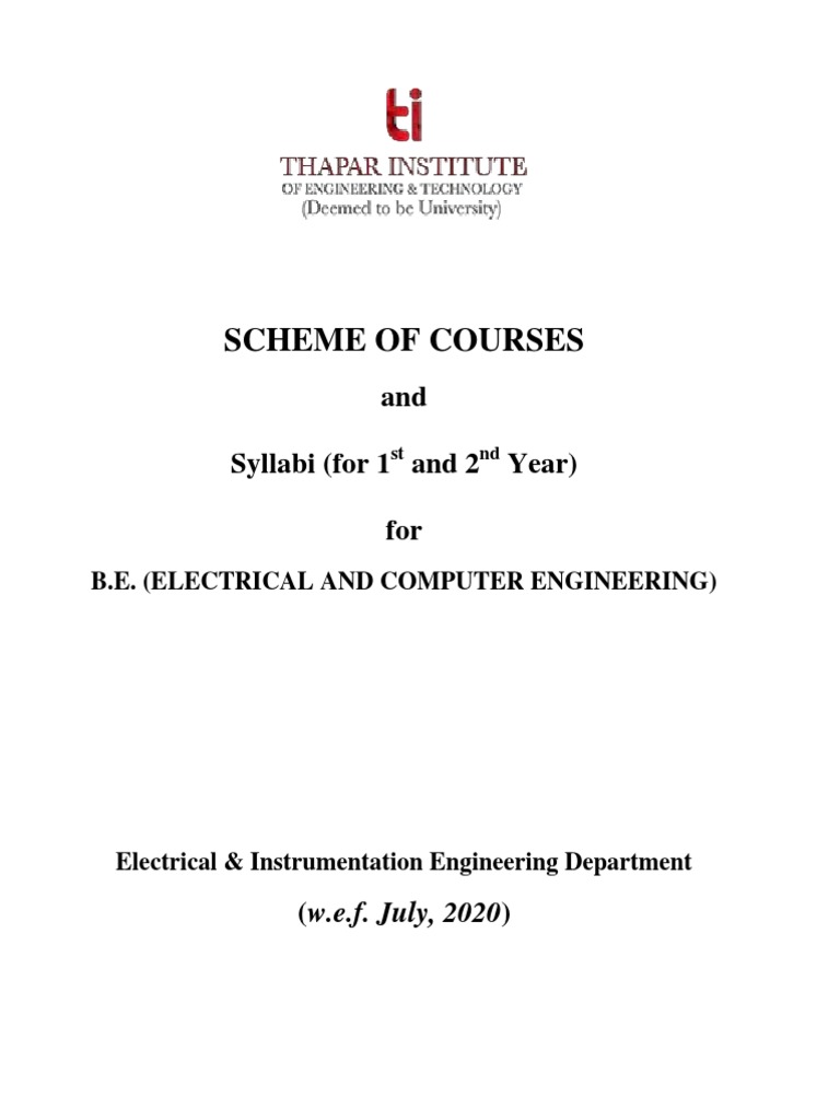 BE (Electrical and Computer) 2020 Scheme and Syllabus | PDF | Logic Gate | Electrical Network