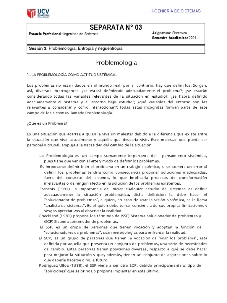 Separata - 03 - Problemología | PDF | Fuerza | Comportamiento