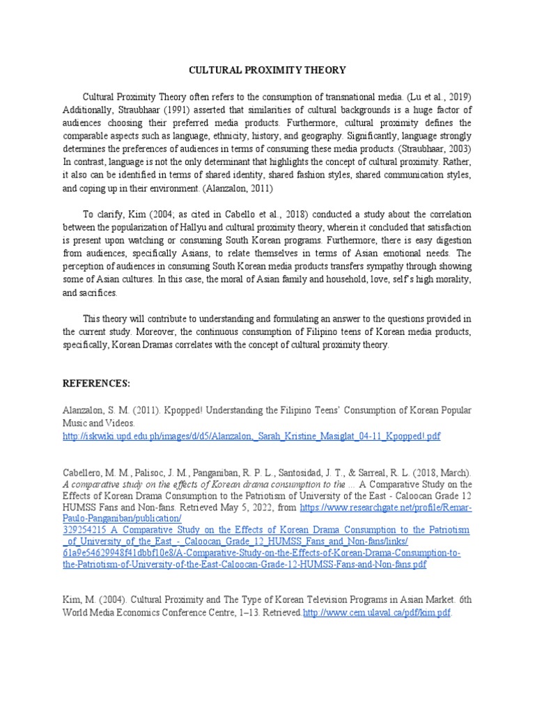 Cultural Proximity Theory | PDF | Adolescence | Consumption (Economics)