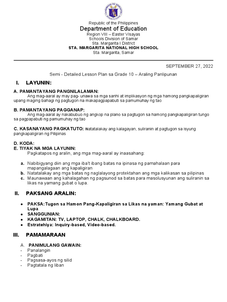 Tugon Sa Likas Na Yaman | PDF