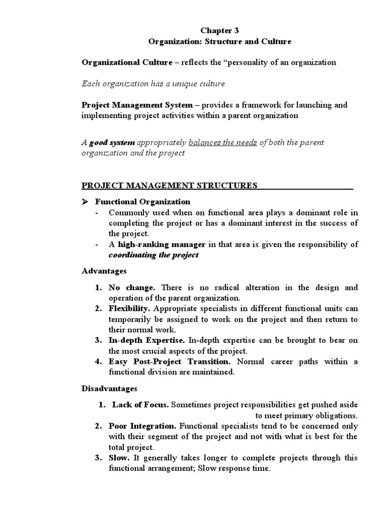 Chapter 3 - Organization Structure and Culture | PDF | Organizational ...