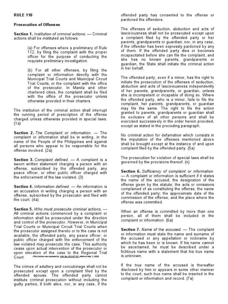 Rule 110-116 | PDF | Prosecutor | Arrest