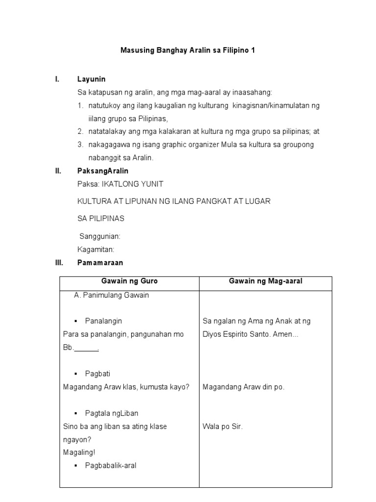 Banghay Aralin Bryan Aralin 7 | PDF