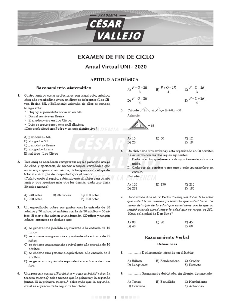 Ex Fin Ciclo AUNI | PDF | Los Simpsons | Corriente eléctrica
