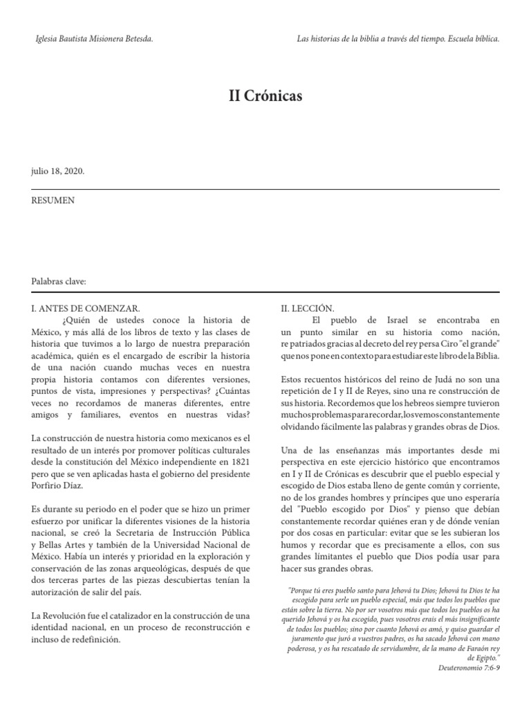 II Crónicas | PDF | Biblia | Arca de la Alianza