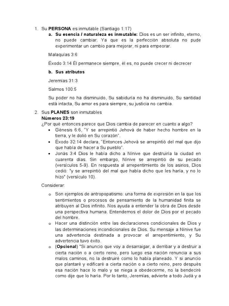 La Inmutabilidad de Dios | PDF | Dios | Creencia religiosa y doctrina