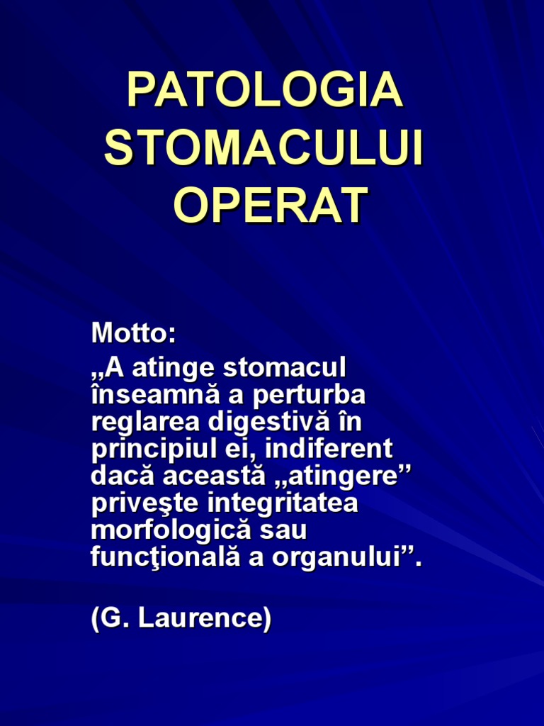 Копия Pat. Stomacului Operat | PDF