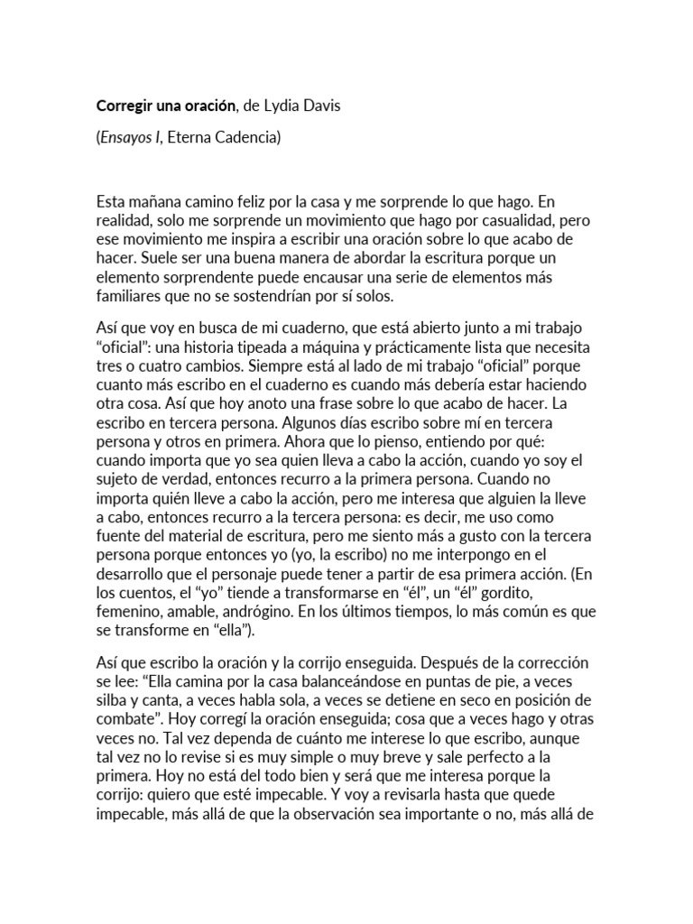 Corregir oraciones en el cuaderno | PDF | Cuentos | Oración
