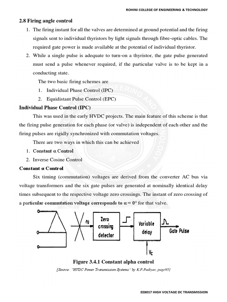 EE8017 Firing angle control in HVDC transmission | PDF | High Voltage ...