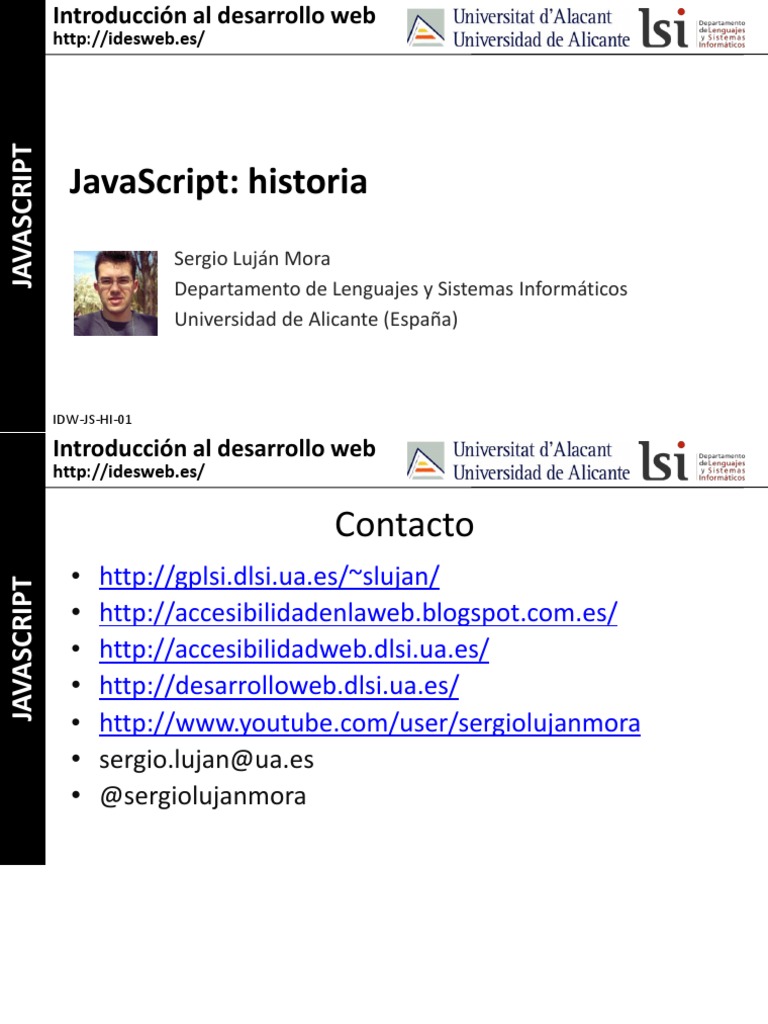 Historia Javascript | PDF | Script Java | Red mundial