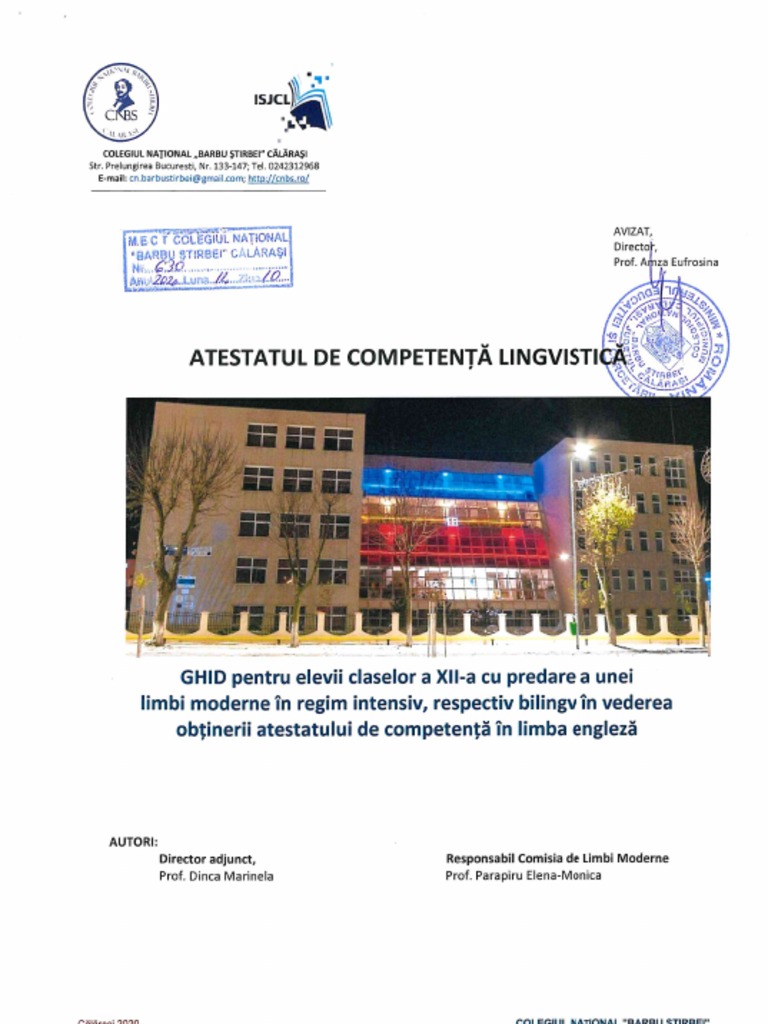 Atestat de Competenta Lingvistica | PDF