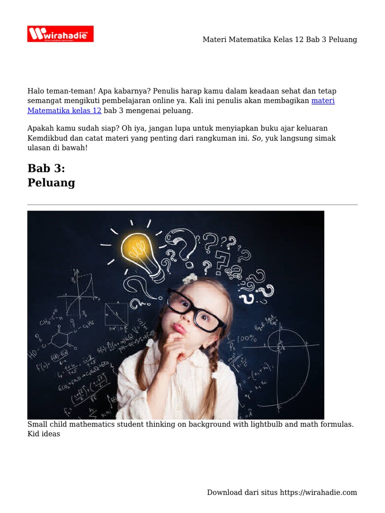 Materi Matematika Kelas 12 Bab 3 Peluang | PDF