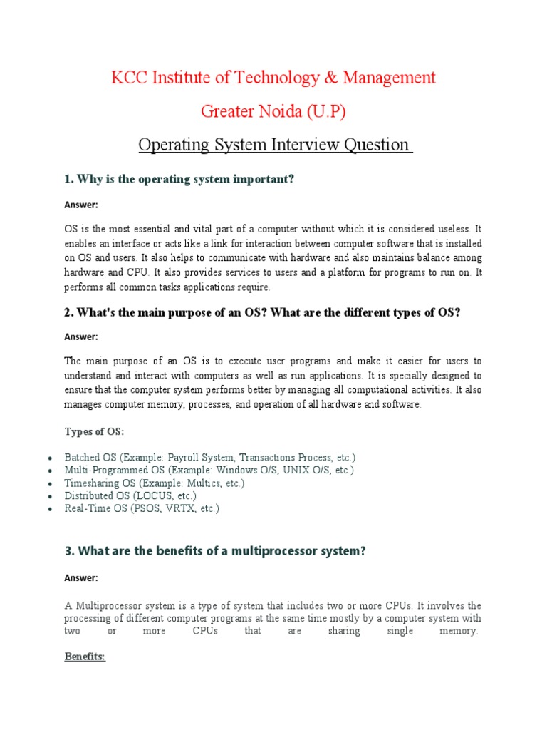 An In Depth Guide To Operating System Concepts Exploring Key Components Functions And