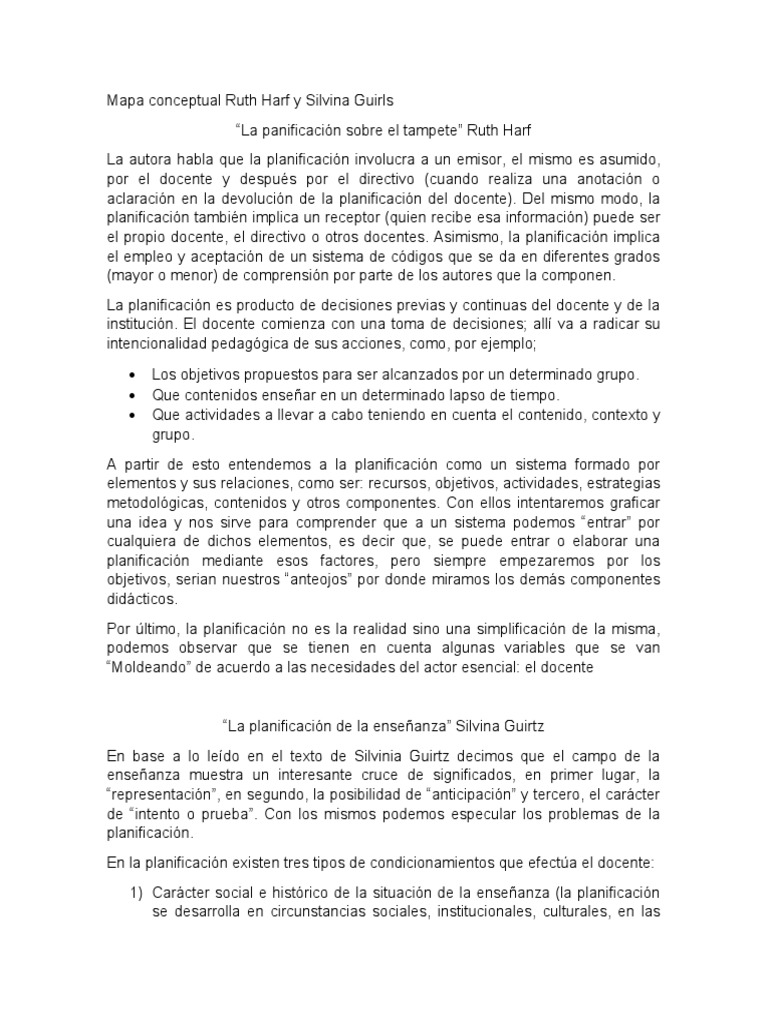 Mapa Conceptual Ruth Harf y Silvina Guirls | PDF | Método de enseñanza ...