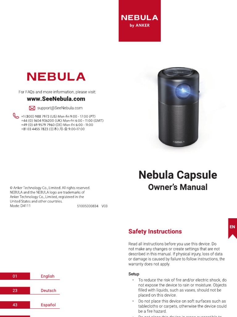 Nebula Capsule Manual PDF | PDF