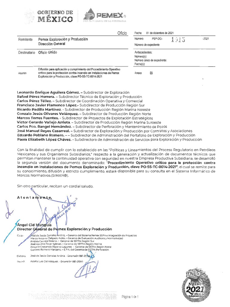 Po-Ss-Tc-0014-2021 Contraincendio | PDF