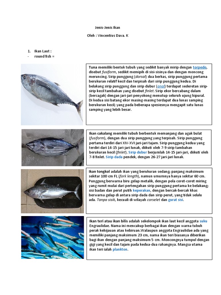 Jenis-Jenis Ikan Laut dan Darat | PDF | Sains & Matematika
