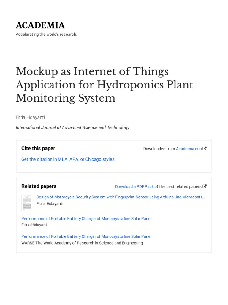 Ijast-Mockup As Internet of Things Application For Hydroponics Plant ...