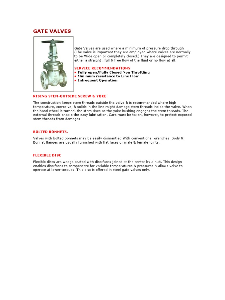 Gate Valves | PDF | Valve | Screw