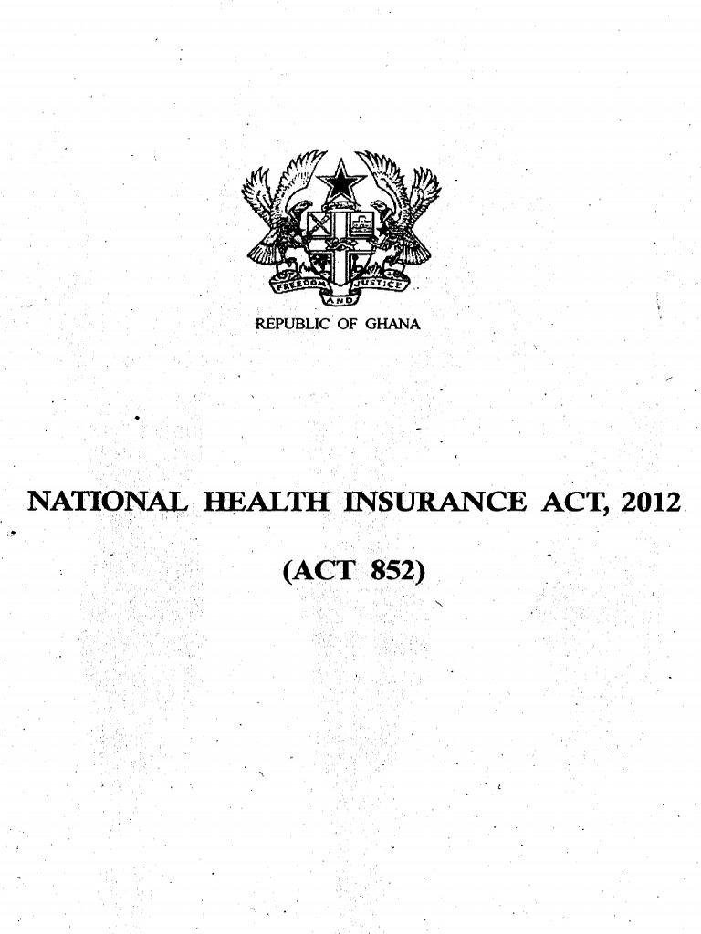 National Health Insurance Act 2012 Act 852 | PDF | Universal Health ...