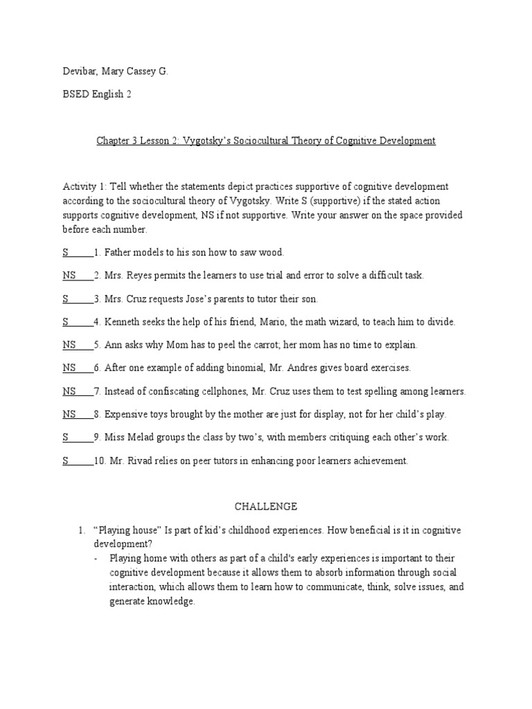 Chapter 3 Lesson 2 | PDF | Cognitive Development | Learning