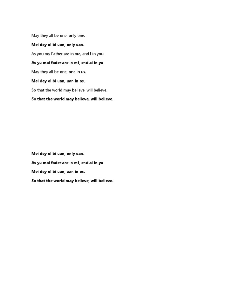 May They All Be One | PDF