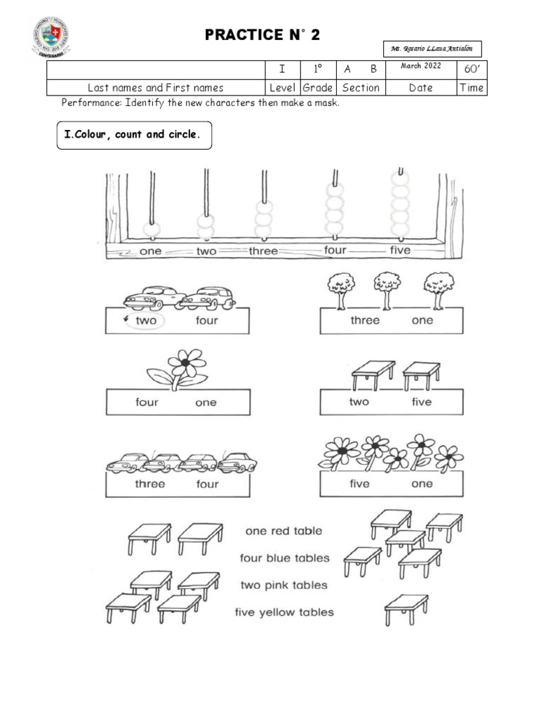 Practice 2 1st Grade 2022 | PDF