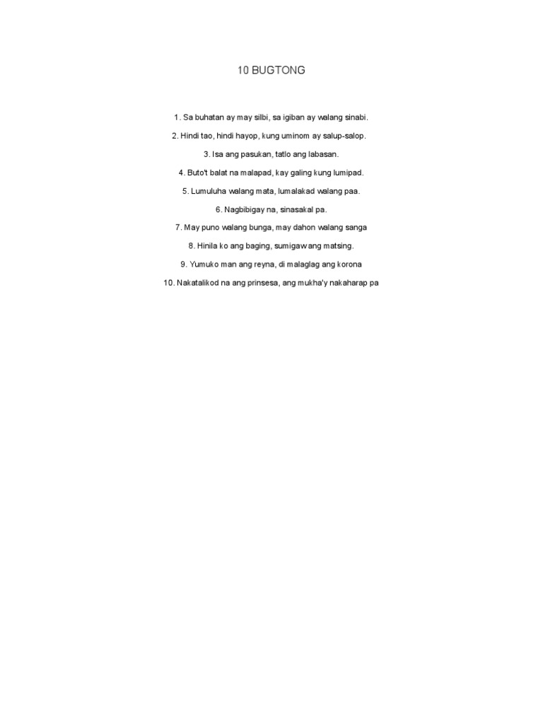 10 Bugtong | PDF