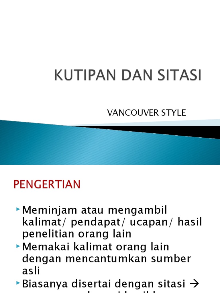 Kutipan Dan Sitasi | PDF