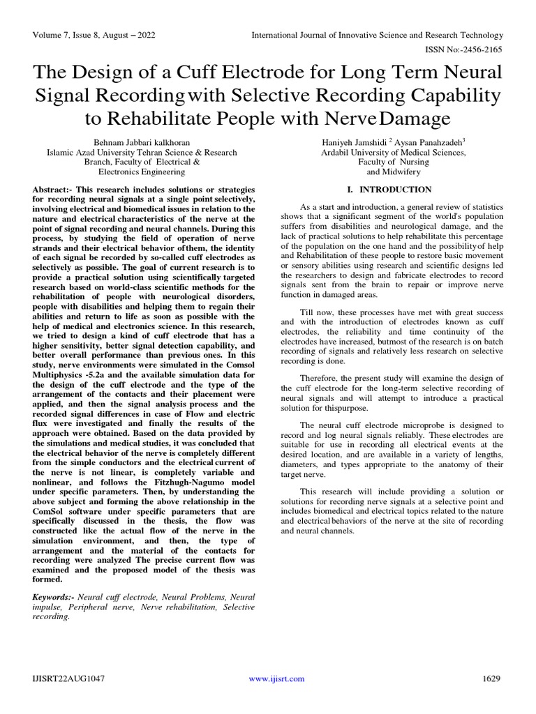 The Design of A Cuff Electrode For Long Term Neural Signal ...