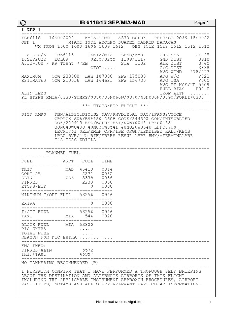 FPL Real Kmia-Mad | PDF | Aeronautics | Aircraft