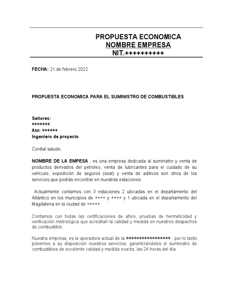 Propuesta Economica | PDF