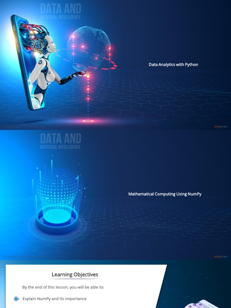 Lesson 06 Mathematical Computing Using NumPy | PDF | Array Data Type | Array Data Structure