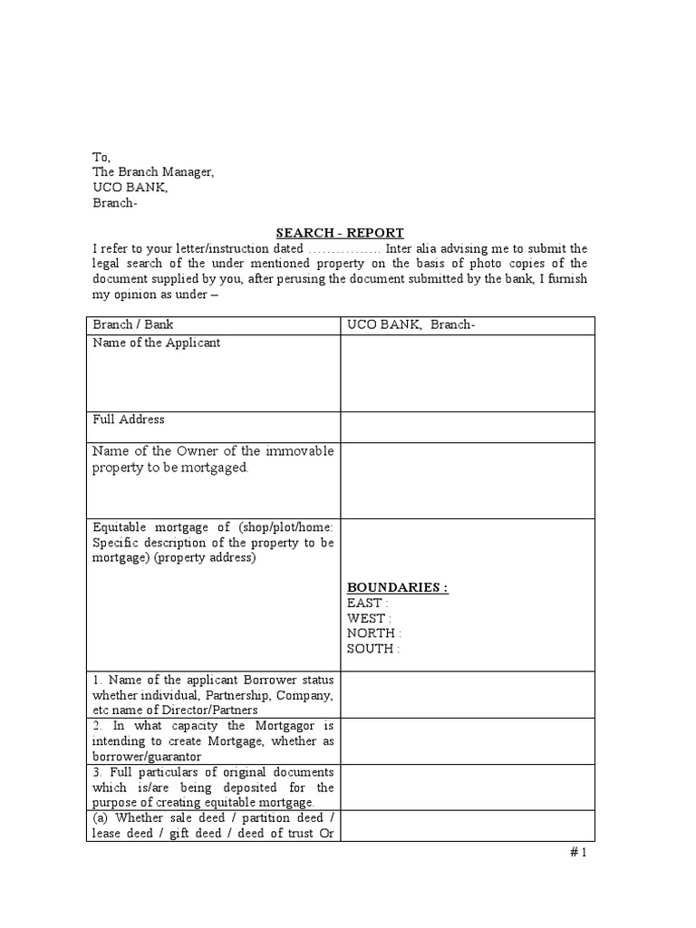 Search Report New Format | PDF | Mortgage Law | Security Interest