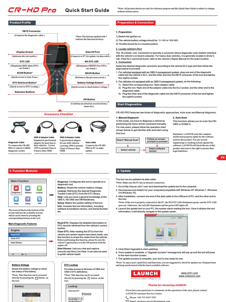 Manual Launch CR HD PRO | PDF | Manufactured Goods | Computer Science