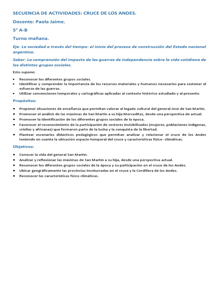 Cruce de Los Andes - Actividades | PDF | Minería | Andes