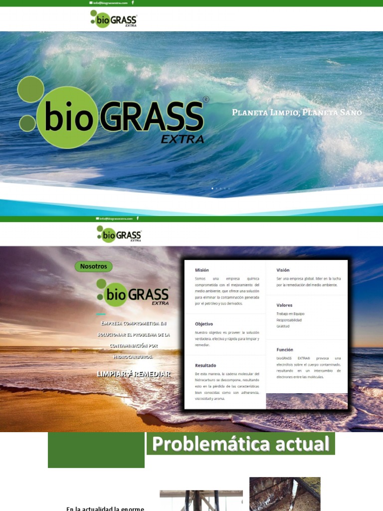 Presentación Biograss | PDF | Contaminación | Tensioactivo
