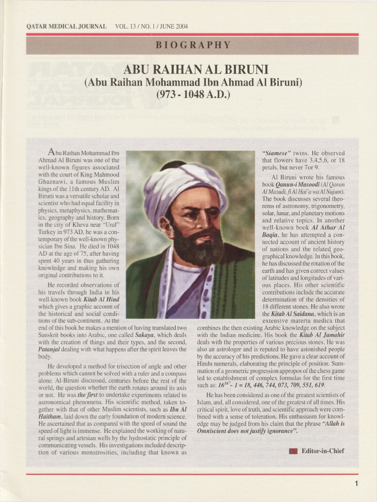Biografi Al Biruni | PDF | Science
