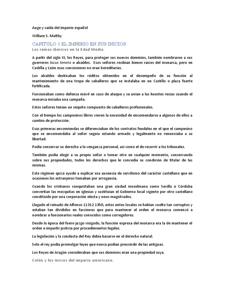 Auge Y Caída Del Imperio Español Maltby Descargar Gratis Pdf