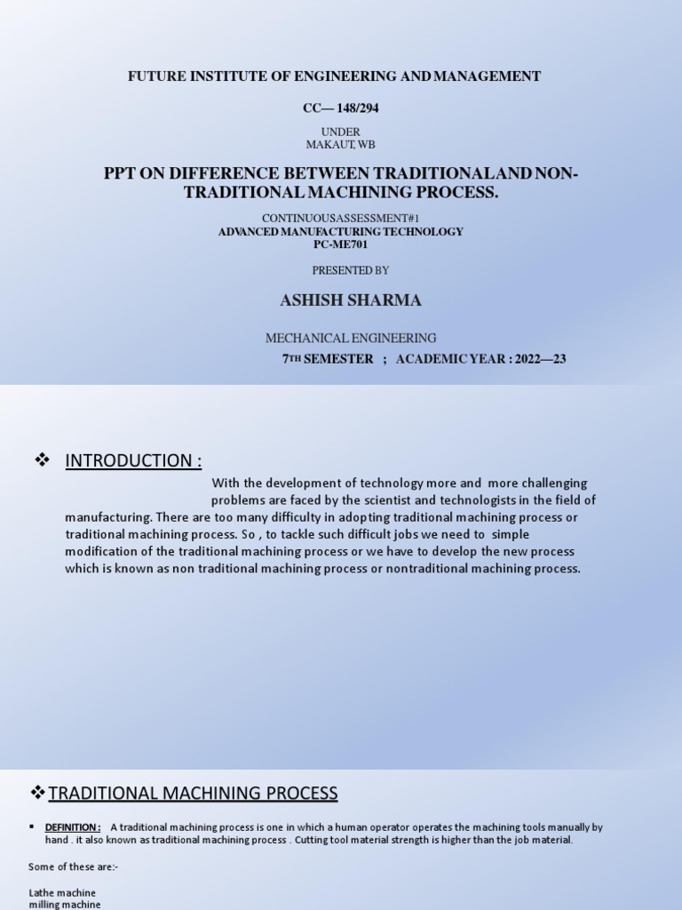 ADVANCE MANUFACTURING Ooo | PDF | Machining | Industrial Processes