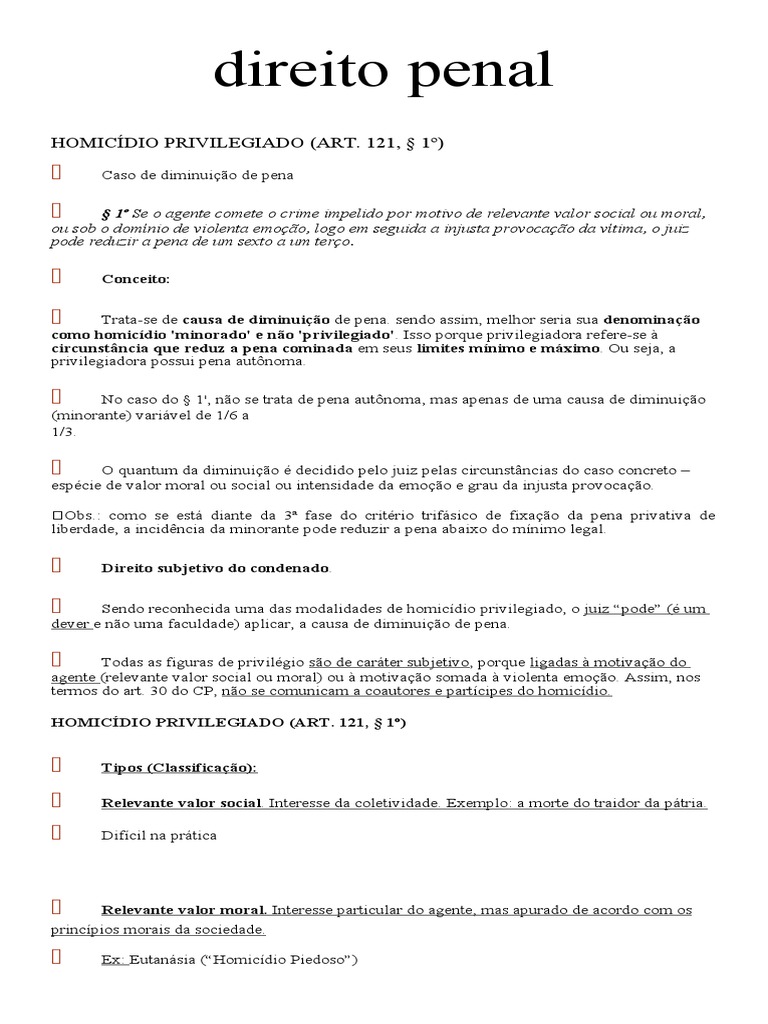 Aula 7 e 8 - Privilegiado | PDF | Homicídio | Ética aplicada Aula 7 e 8 - Privilegiado | PDF | Homicídio | Ética aplicada