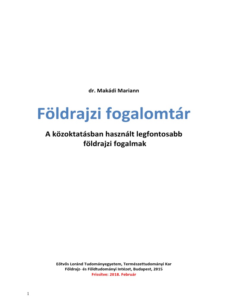Foldrajzi Fogalomtar | PDF
