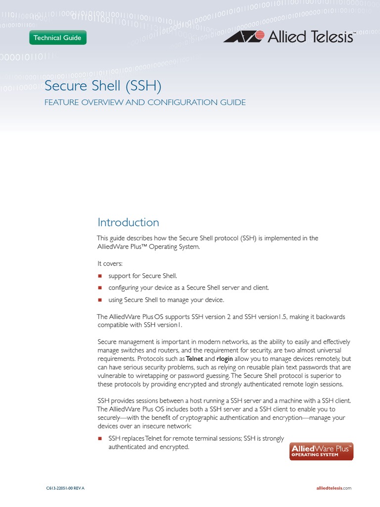 Ssh Feature Overview Configuration Guide Pdf File Transfer Protocol Information Age