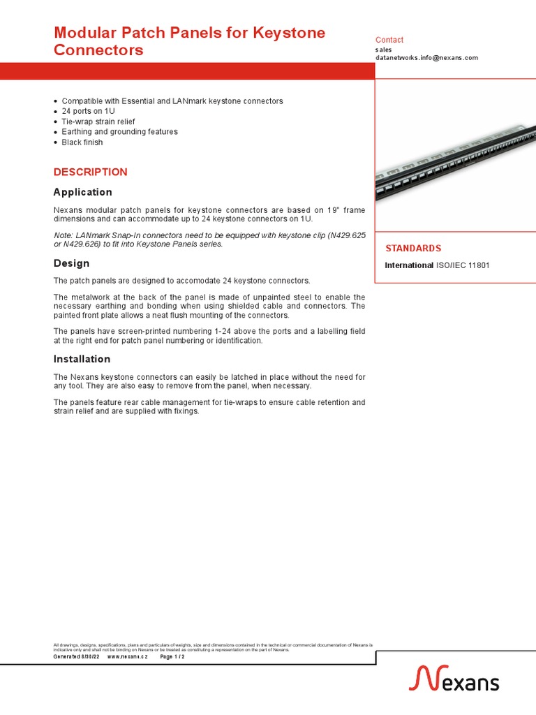 Modular Keystone Patch Panels Guide | PDF | Manufactured Goods | Equipment