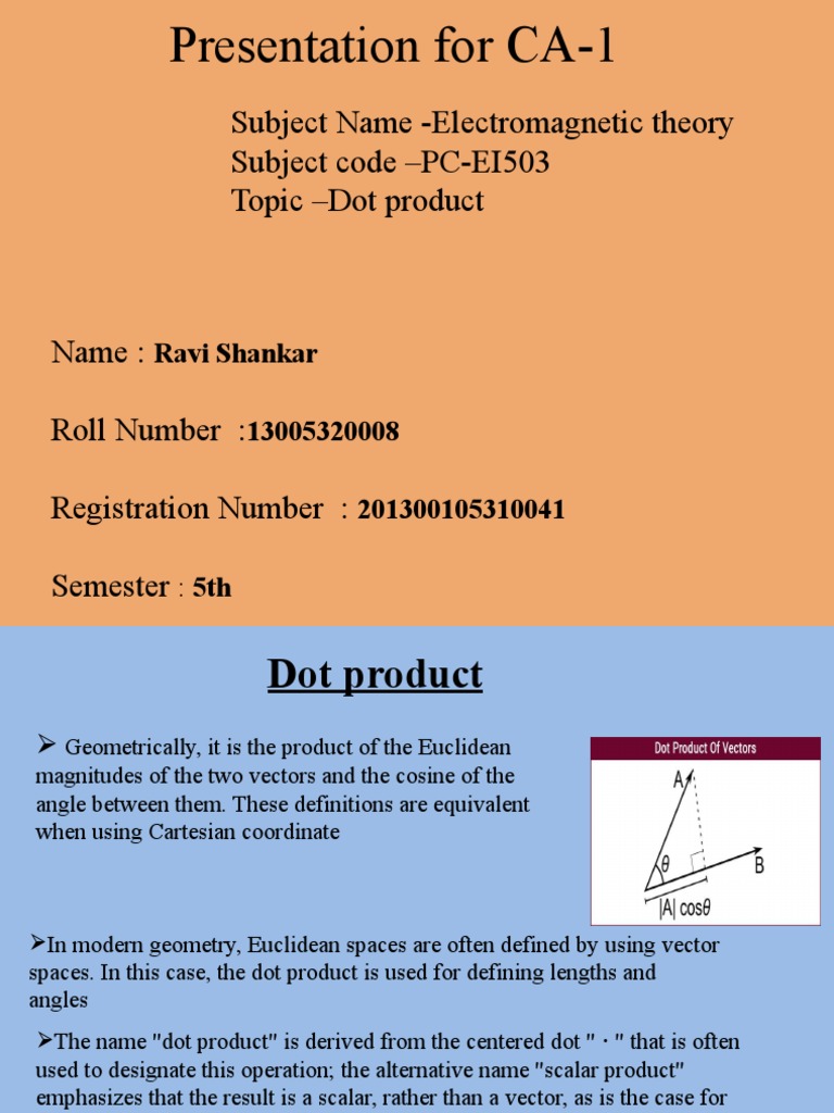Presentation For CA-1 For Emt | PDF | Euclidean Vector | Matrix ...