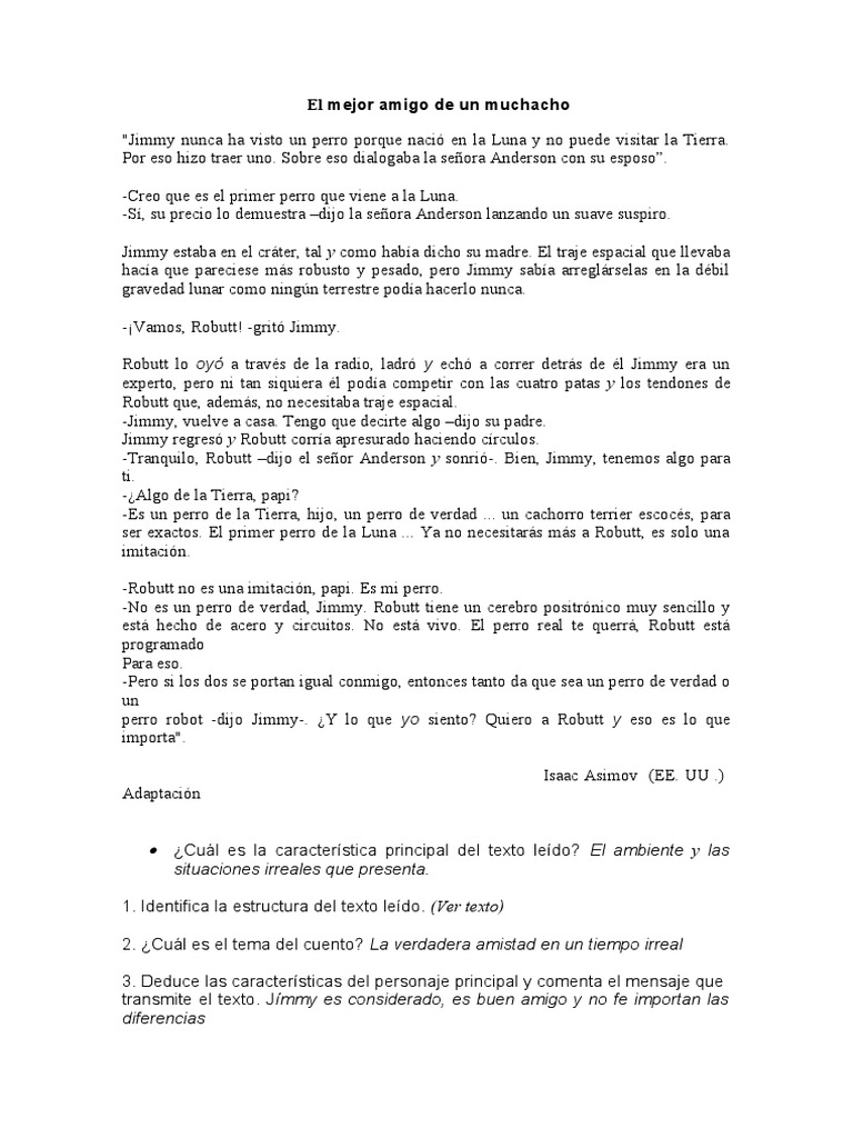 El Mejor Amigo de Un Muchacho | PDF