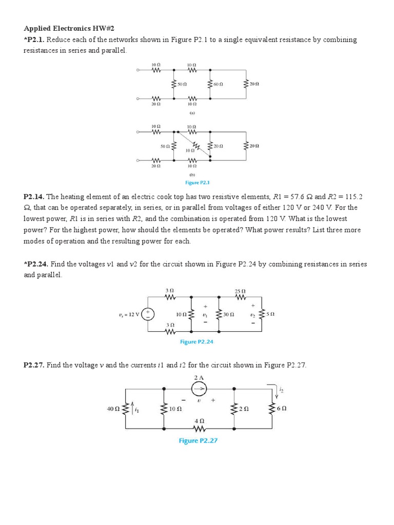 HW2 Problem | PDF | Electrical Network | Physical Quantities HW2 Problem | PDF | Electrical Network | Physical Quantities